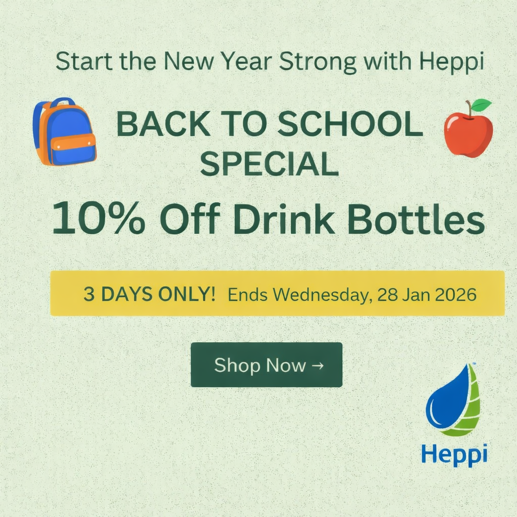 Back to School Offer – 10% Off Drink Bottles Ends 28 Jan – Heppi